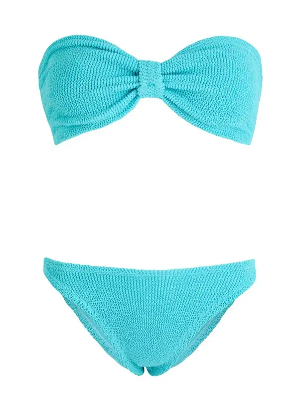 Hunza G Crinkle Bandeau Bikini Set - Aqua