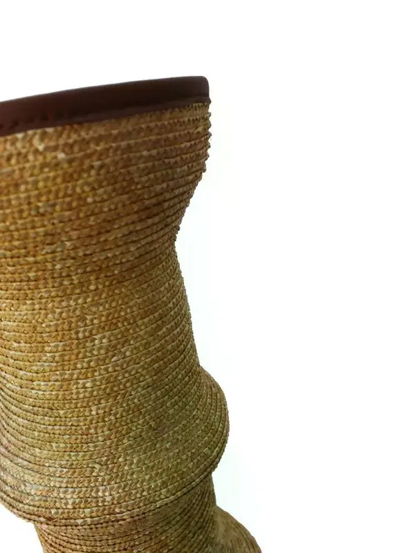LA ROSE Raffia Leather Vase - Neutrals
