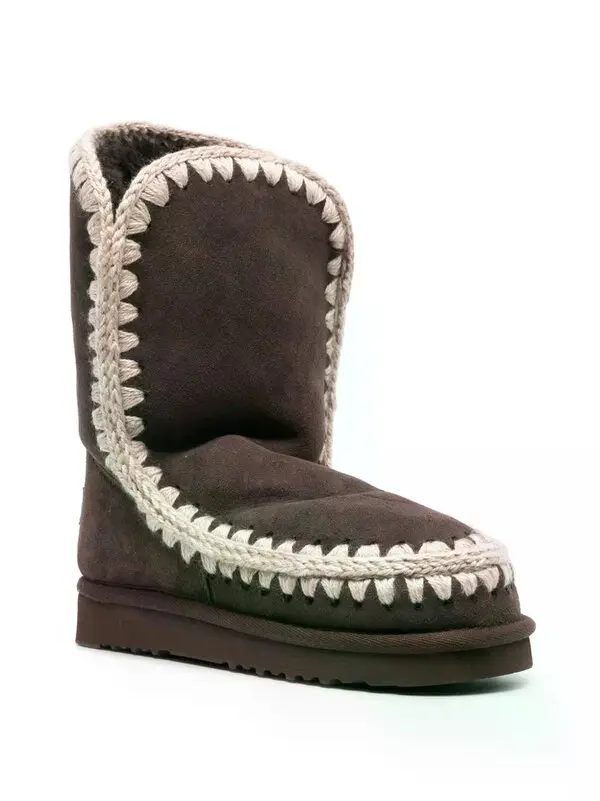 Mou Logo-patch Suede Ankle Boots - Brown