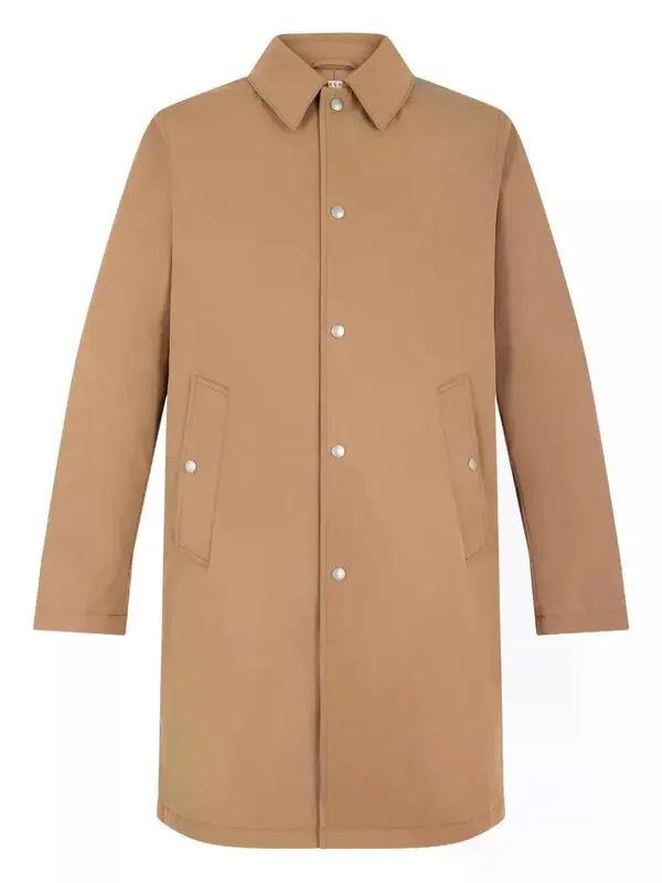 FURSAC Button-fastening Coat With Welt Pockets - Neutrals