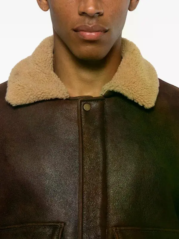 SALVATORE SANTORO Shearling-collar Jacket