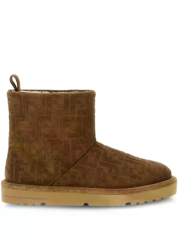 Fendi Embossed-ff Ankle Boots