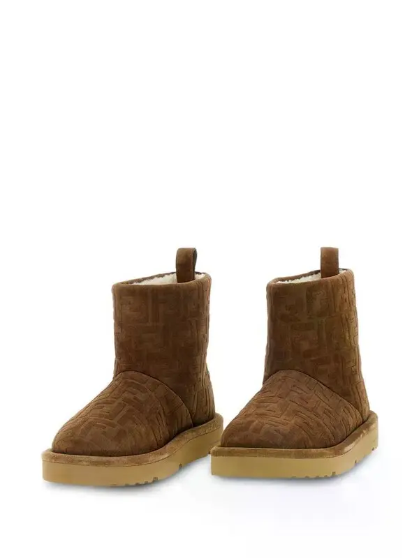 Fendi Embossed-ff Ankle Boots