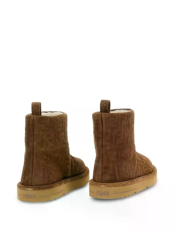 Fendi Embossed-ff Ankle Boots
