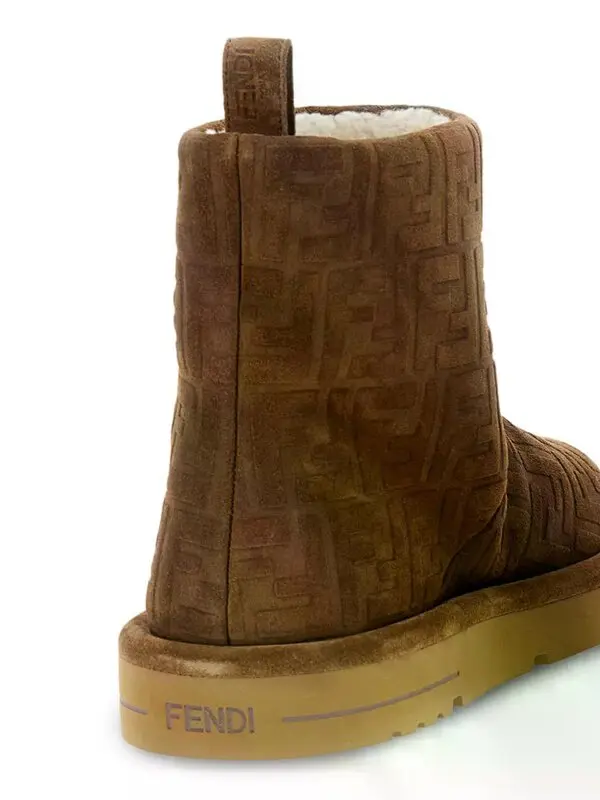 Fendi Embossed-ff Ankle Boots