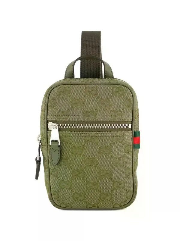 Gucci Gg Monogram Canvas Shoulder Bag - Green