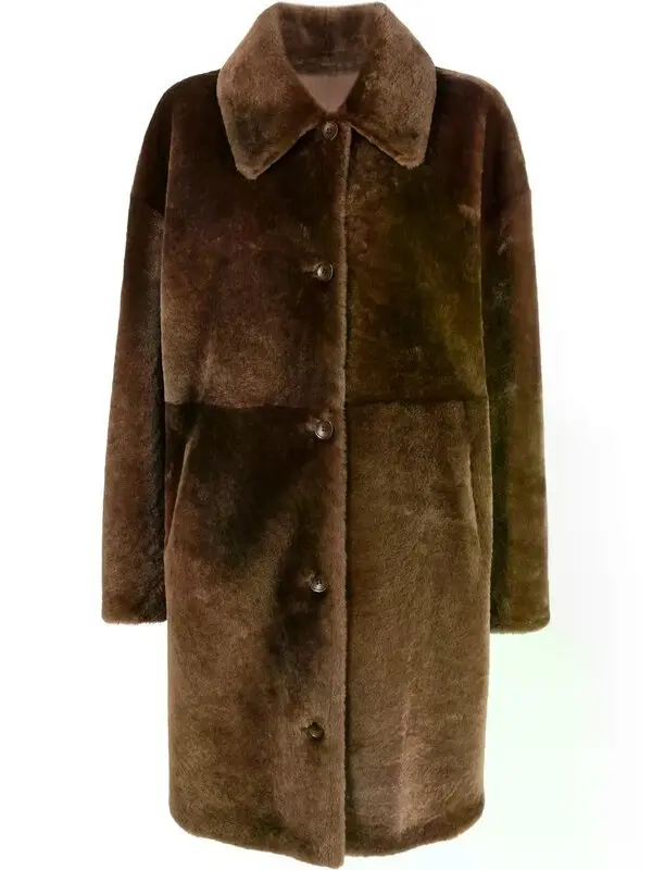 LISKA Single-breasted Shearling Coat