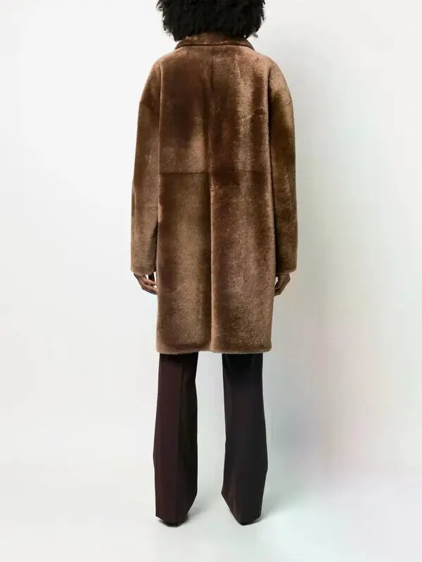 LISKA Single-breasted Shearling Coat
