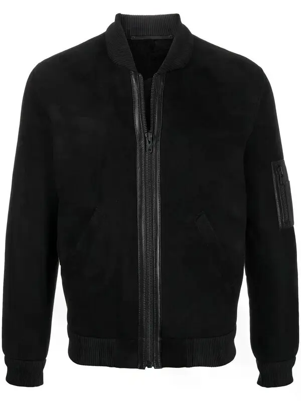LISKA Ribbed Trim Bomber Jacket