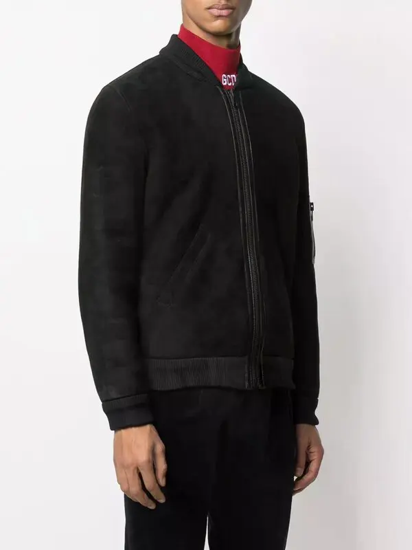 LISKA Ribbed Trim Bomber Jacket
