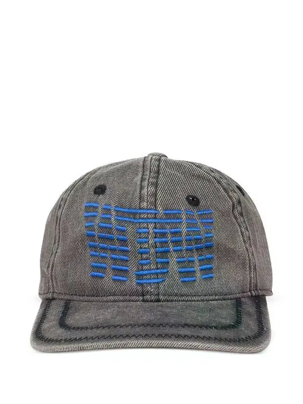 WHO DECIDES WAR BY EV BRAVADO Link Embroidered Baseball Cap - Grey