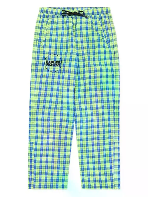 PLEASURES Practice Checked-pattern Track Pants - Green