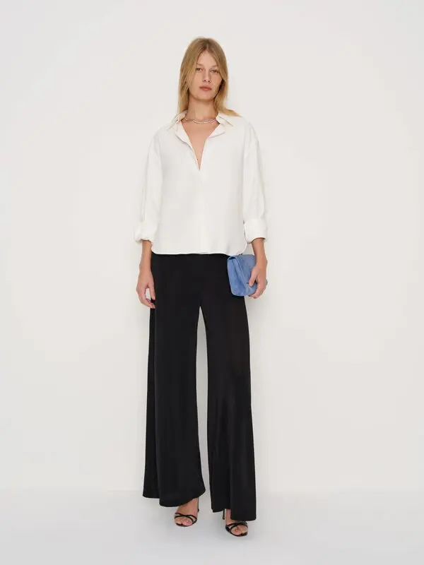 REFORMATION Kessie Wide Knit Pant - Black