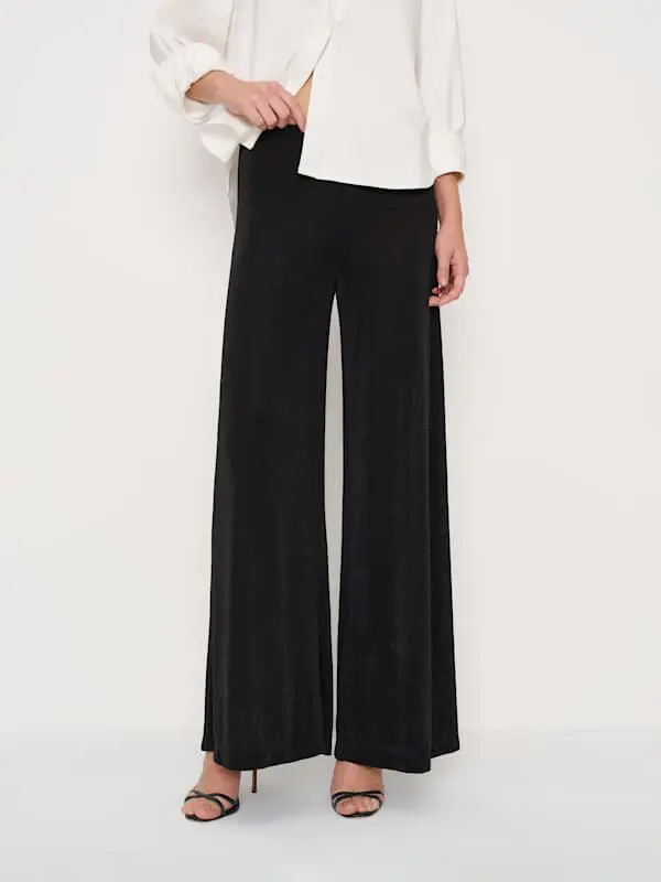 REFORMATION Kessie Wide Knit Pant - Black