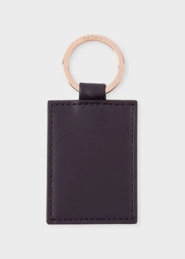 Paul Smith Calf Leather Monogrammed Keyring - Blue