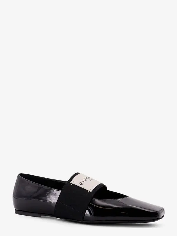 Givenchy Patent Leather Ballerinas With Logo - Black