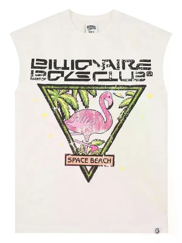 BILLIONAIRE BOYS CLUB Graphic Print Sleeveless Vest - Neutrals