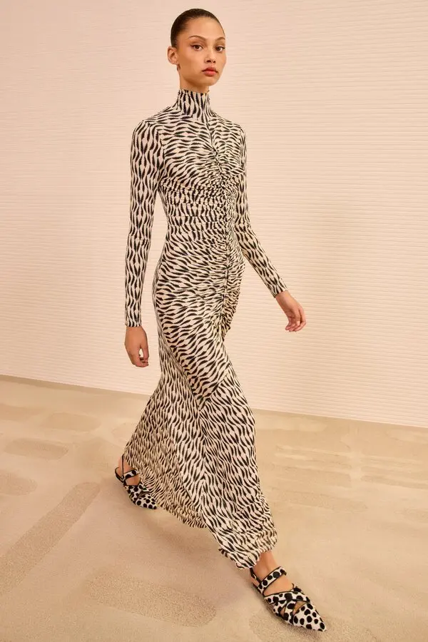 Ulla Johnson Ida Long Sleeve Turtleneck Maxi Dress - Silhouette