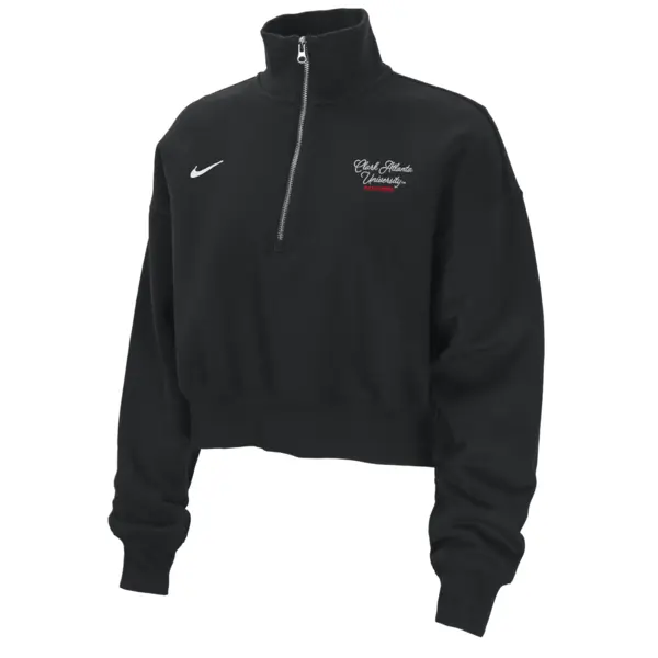 Nike College Phoenix Fleece Cropped 1/4-zip Pullover - Black