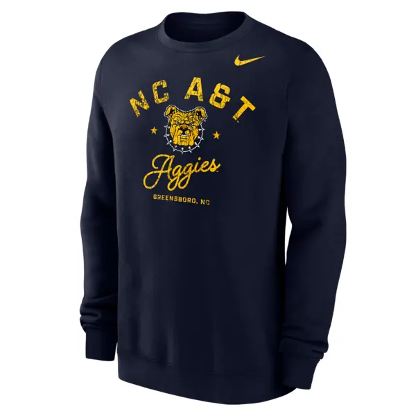 Nike College North Carolina A&t University Club Fleece Crew-neck Sweatshirt - Blue