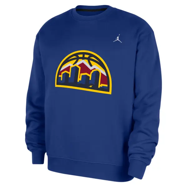 JORDAN Denver Nuggets Statement Essentials Nba Fleece Crew-neck Sweatshirt - Blue