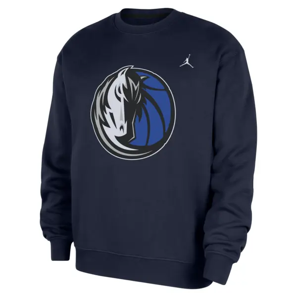 JORDAN Dallas Mavericks Statement Essentials Nba Fleece Crew-neck Sweatshirt - Blue