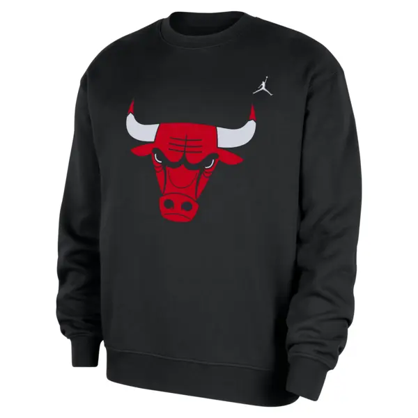 JORDAN Chicago Bulls Nba Fleece Crew-neck Sweatshirt - Black