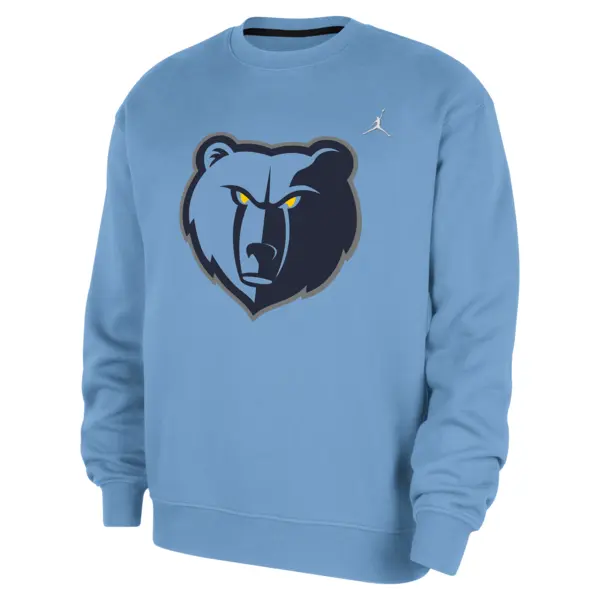 JORDAN Memphis Grizzlies Statement Essentials Nba Fleece Crew-neck Sweatshirt - Blue