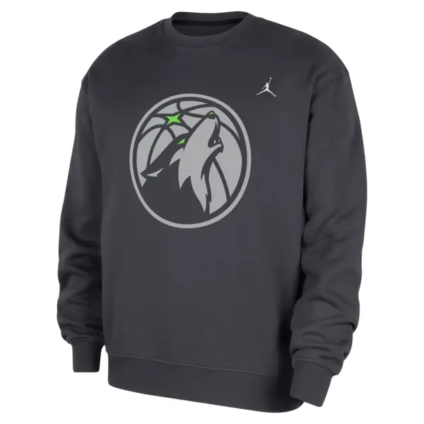 JORDAN Minnesota Timberwolves Nba Fleece Crew-neck Sweatshirt - Grey
