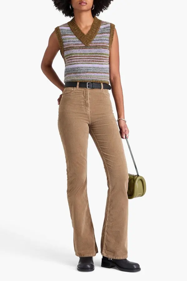 GANNI Cotton-blend Corduroy Flared Pants