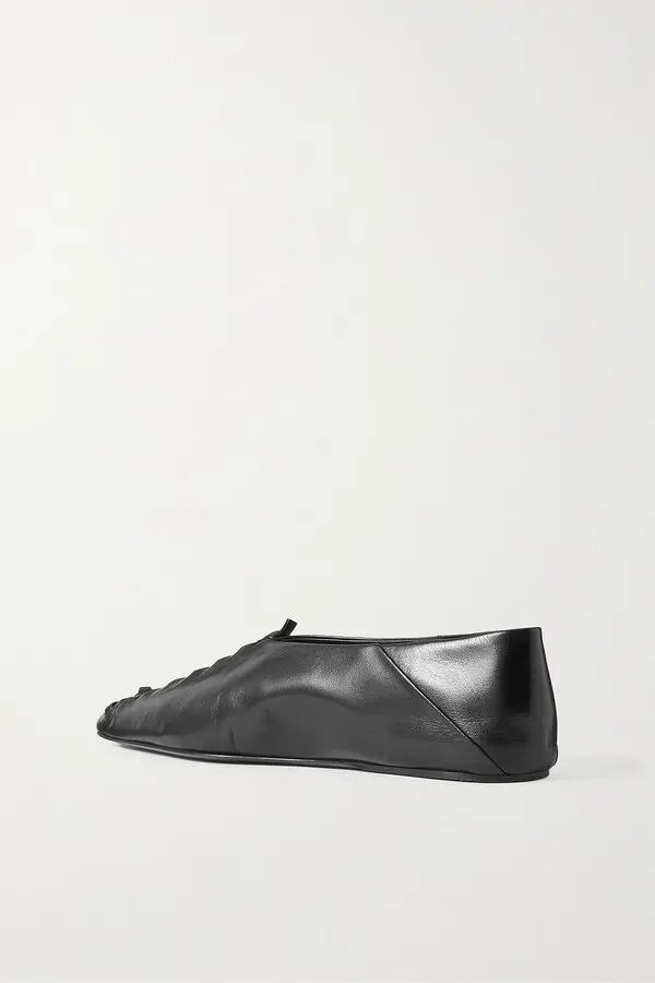 JIL SANDER Leather Point-toe Flats - Black