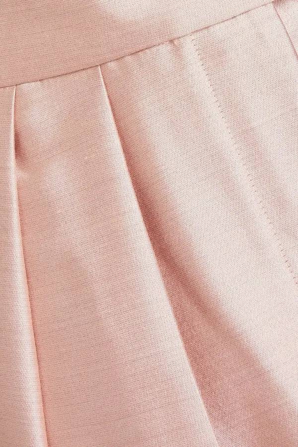 Zimmermann Pleated Tapered Wool-silk Blend Pants - Blush