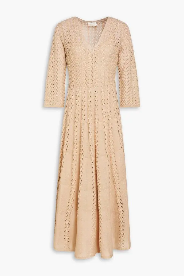 Zimmermann Pointelle-knit Midi Dress