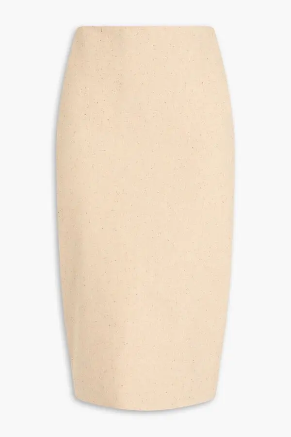 Zimmermann Donegal Cotton And Silk-blend Pencil Skirt - Beige
