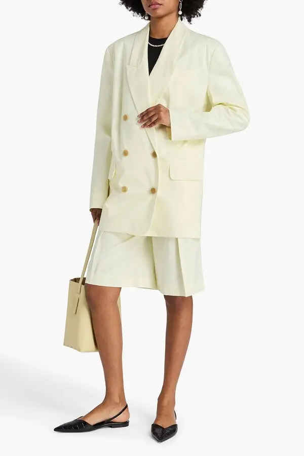 Zimmermann Double-breasted Cotton-poplin Blazer