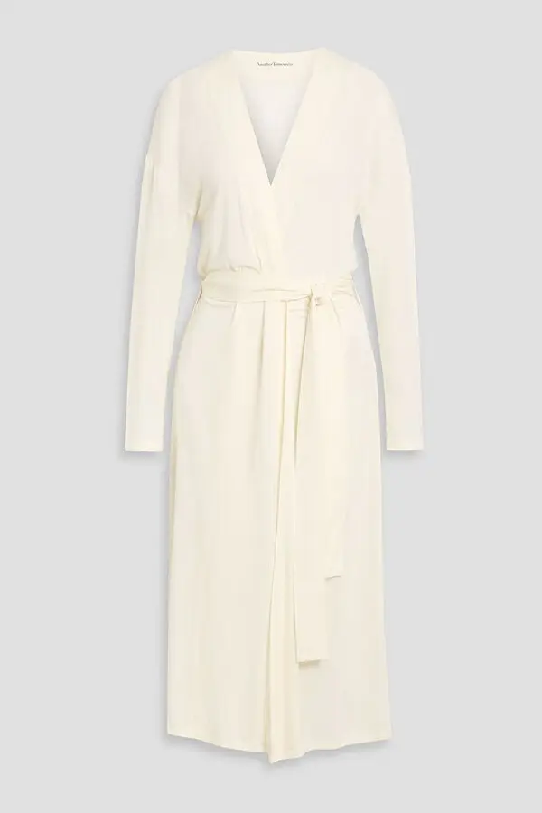 Another Tomorrow Lyocell Jersey Robe - Ivory