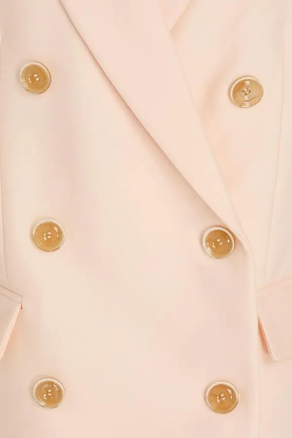 Zimmermann Double-breasted Wool And Silk-blend Blazer - Blush