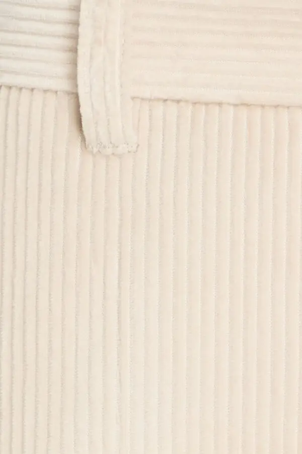 Brunello Cucinelli Belted Cotton-corduroy Wide-leg Pants - Beige