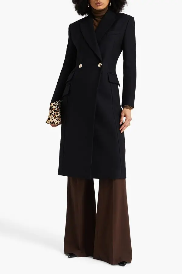 Zimmermann Double-breasted Wool-blend Twill Coat