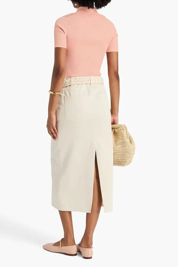 Zimmermann Metallic Ribbed-knit Polo Shirt