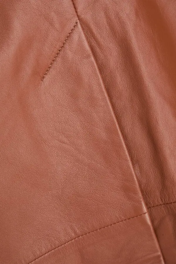 Zimmermann Leather Midi Pencil Skirt - Brown