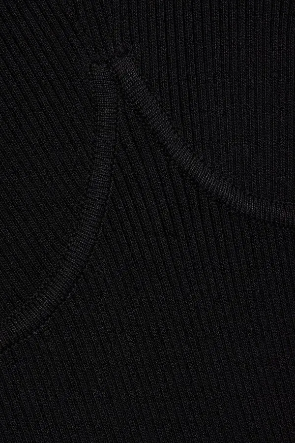 Staud Open-back Ribbed-knit Turtleneck Maxi Dress