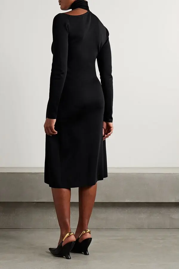 FERRAGAMO Cutout Stretch-knit Midi Dress