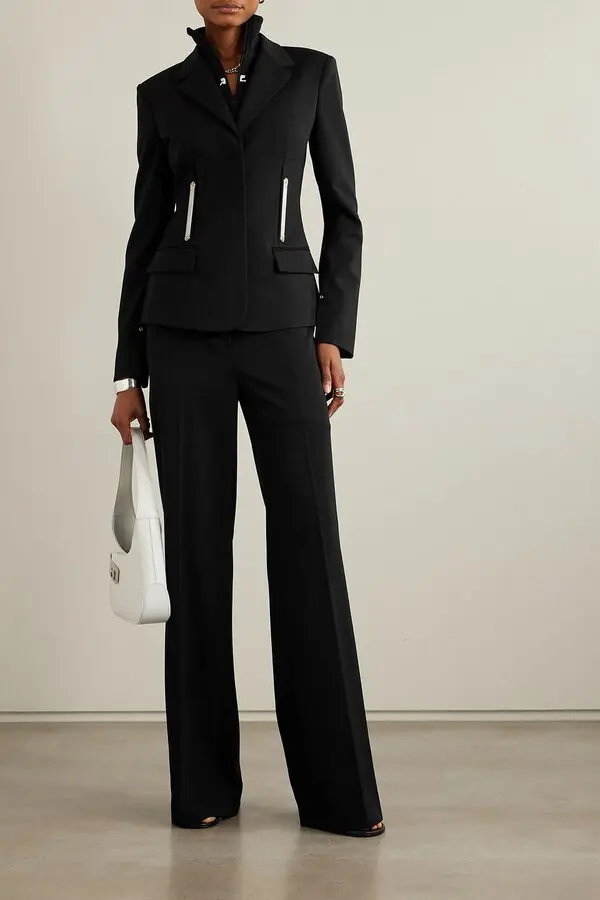 DION LEE Embellished Wool-blend Blazer