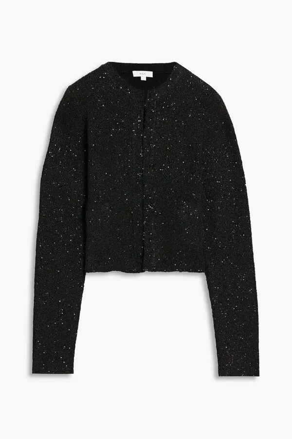 A.L.C. Meg Sequin-embellished Bouclé-knit Cardigan