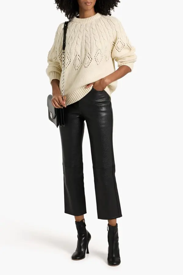 A.L.C. Cameron Cropped Textured Leather Pants