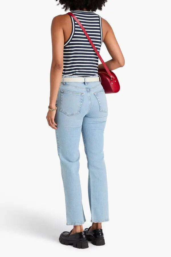FRAME The Pixie Arrow High-rise Bootcut Jeans - Light Denim