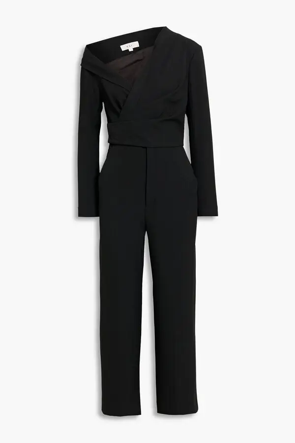 A.L.C. Skyla Asymmetric Cropped Twill Jumpsuit - Black