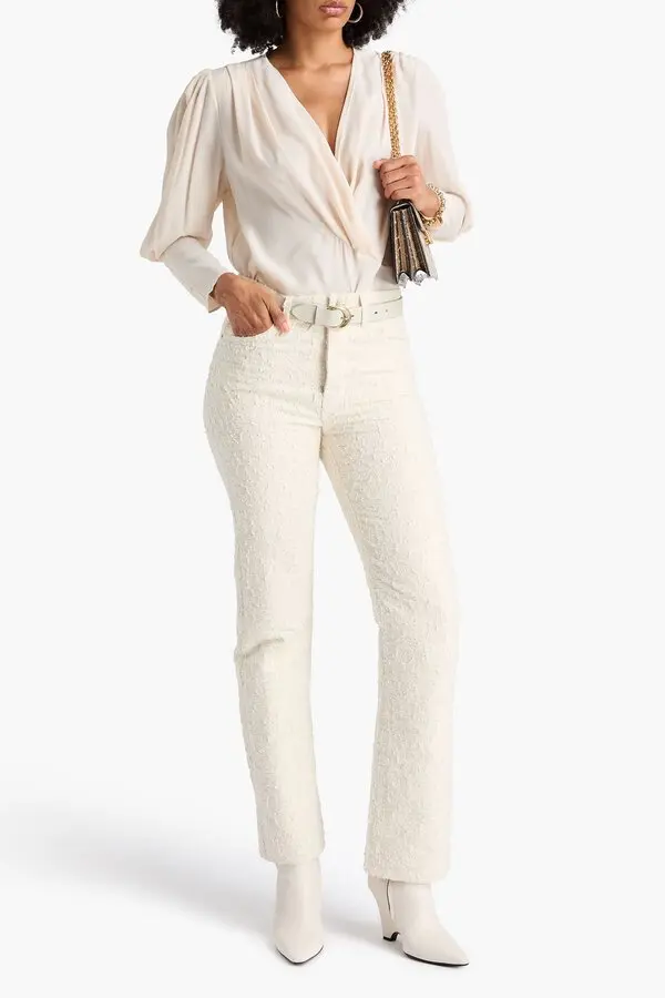 FRAME Denim Jacquard High-rise Straight-leg Jeans