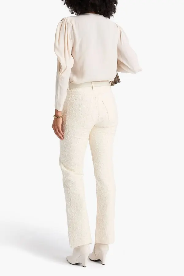 FRAME Denim Jacquard High-rise Straight-leg Jeans